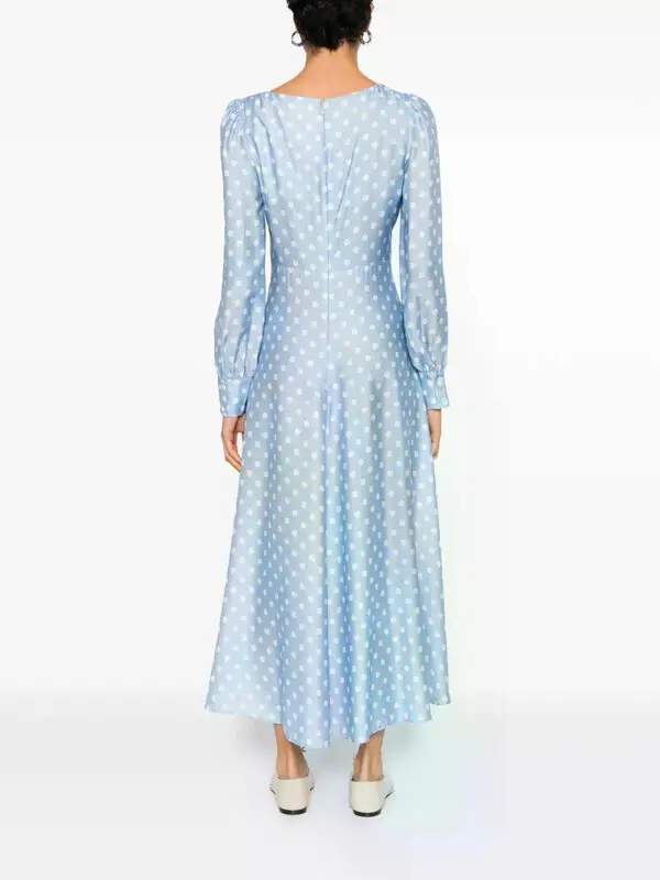 Posse Tillie Polka-dot V-neck Maxi Dress