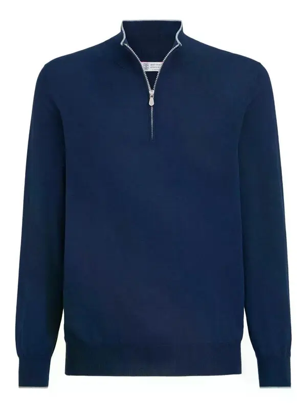 Brunello Cucinelli Aviation Half-zip Sweater - Blue
