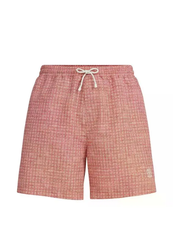 Brunello Cucinelli Flower-print Swim Shorts - Orange