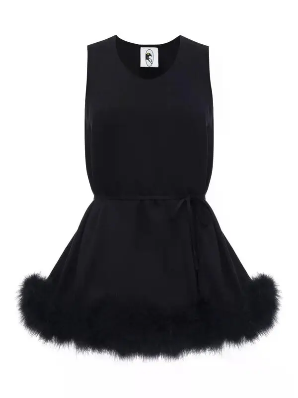 Sleeper Bisou Bisou Feathers Top - Black