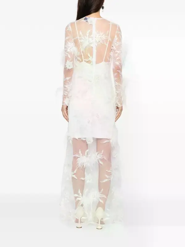 MACGRAW Birdy' Feather Embellished Maxi Dress