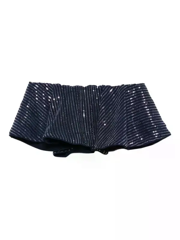 ADRIANA DEGREAS Sequin Embellished Strapless Cropped Top