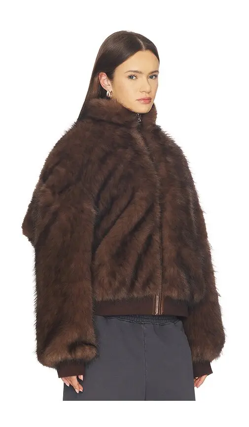 MARRKNULL Hooded Faux Fur Coat