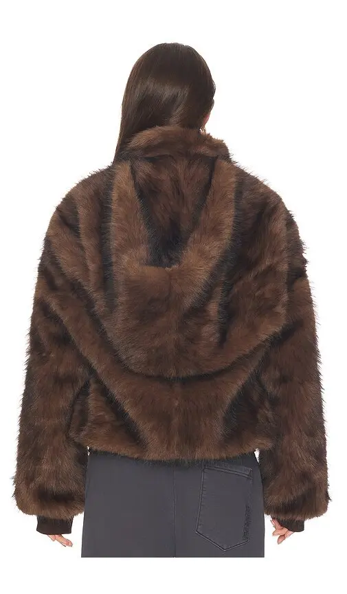 MARRKNULL Hooded Faux Fur Coat