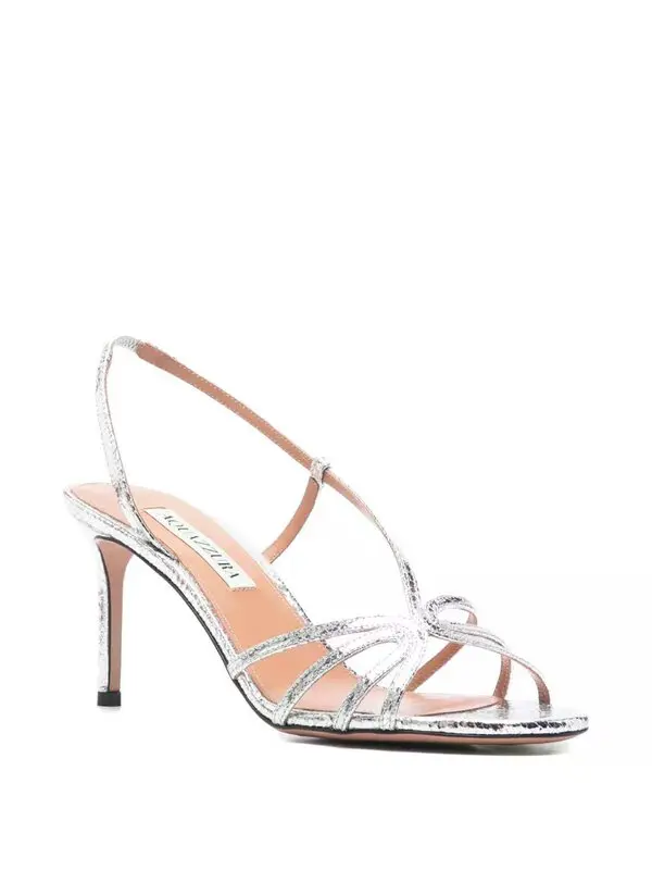 AQUAZZURA Metallic-effect Stiletto Sandals
