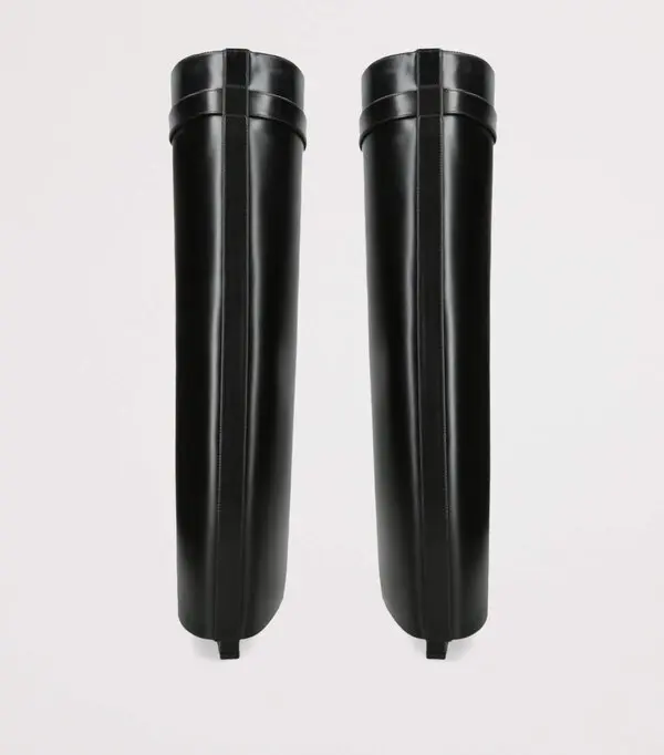 Givenchy Leather Shark Knee-high Boots - Black