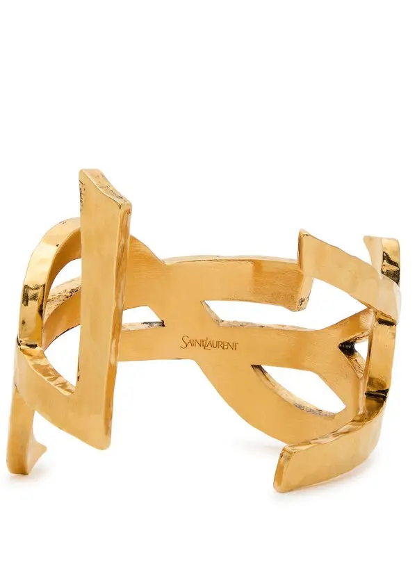 Saint Laurent Cassandra Logo Cuff - Gold