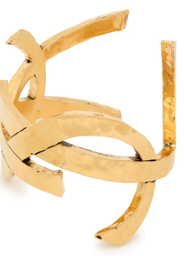 Saint Laurent Cassandra Logo Cuff - Gold