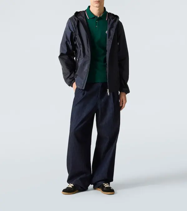 Moncler Logo Cotton Pique Polo Shirt - Green