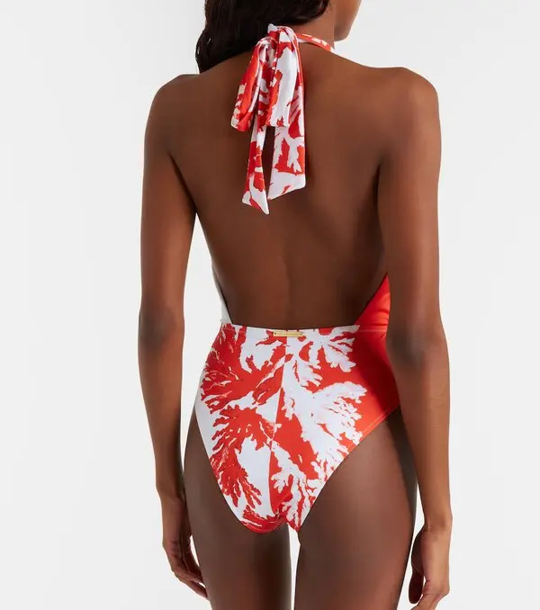 ALEXANDRA MIRO Willow Printed Halterneck One-piece Swimsuit