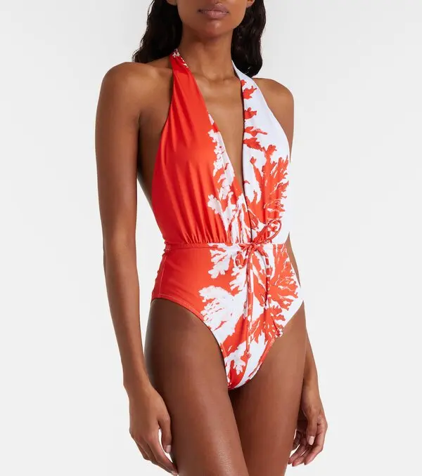 ALEXANDRA MIRO Willow Printed Halterneck One-piece Swimsuit
