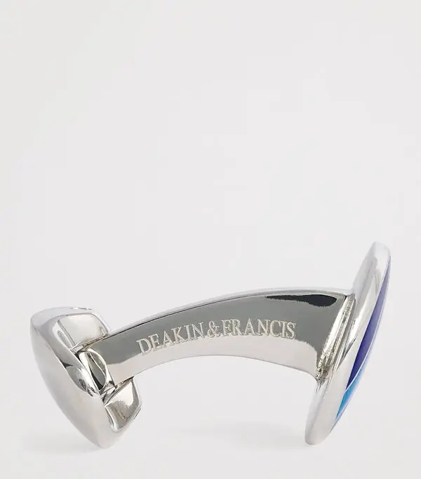 DEAKIN & FRANCIS Sterling Silver Denim Enamel Cufflinks