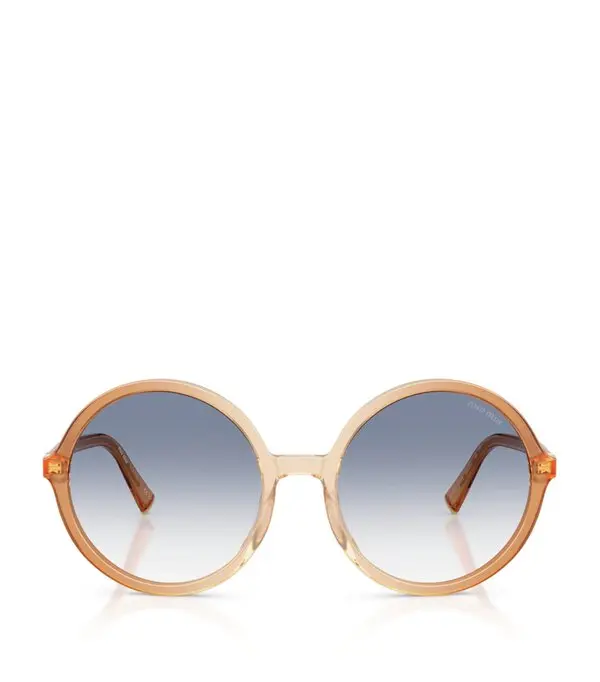 Miu Miu Acetate Oversized Round Sunglasses - Brown