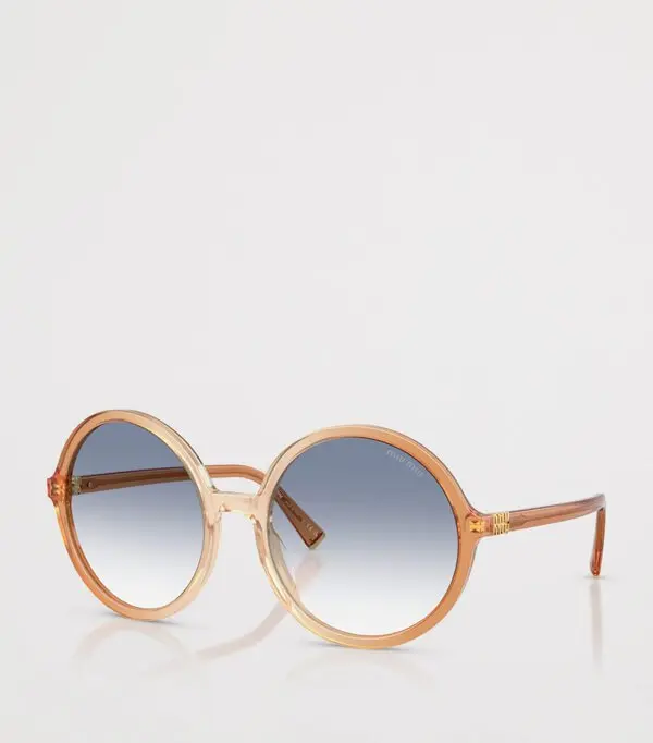 Miu Miu Acetate Oversized Round Sunglasses - Brown