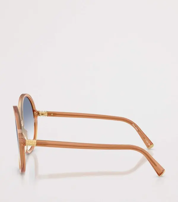 Miu Miu Acetate Oversized Round Sunglasses - Brown