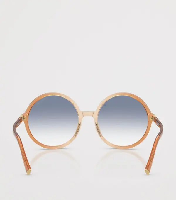 Miu Miu Acetate Oversized Round Sunglasses - Brown