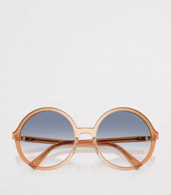 Miu Miu Acetate Oversized Round Sunglasses - Brown