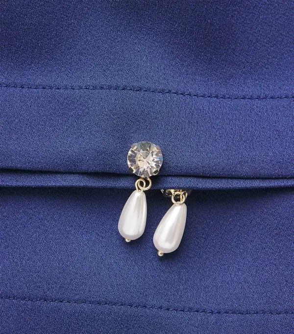 Stella McCartney Faux Pearl Embellished Satin Wide-leg Trousers