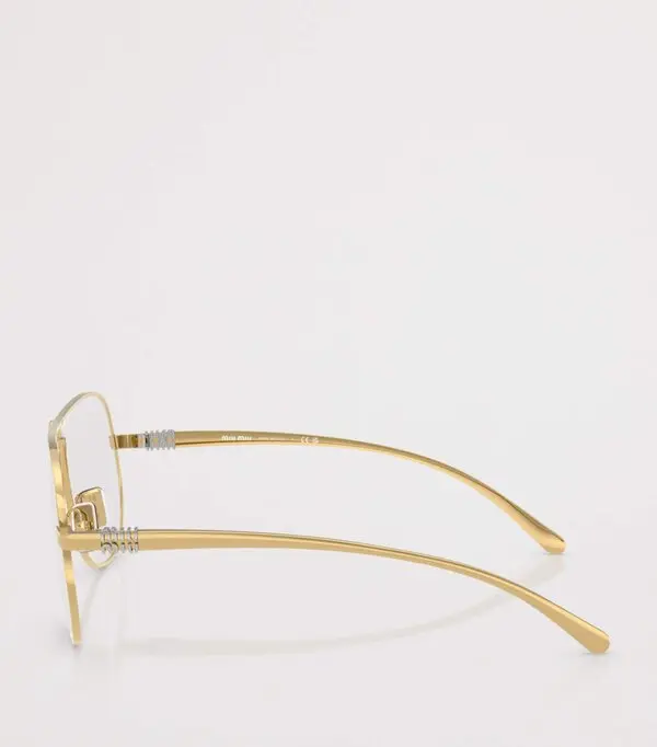 Miu Miu Metal Pilot Aviator Eyeglasses