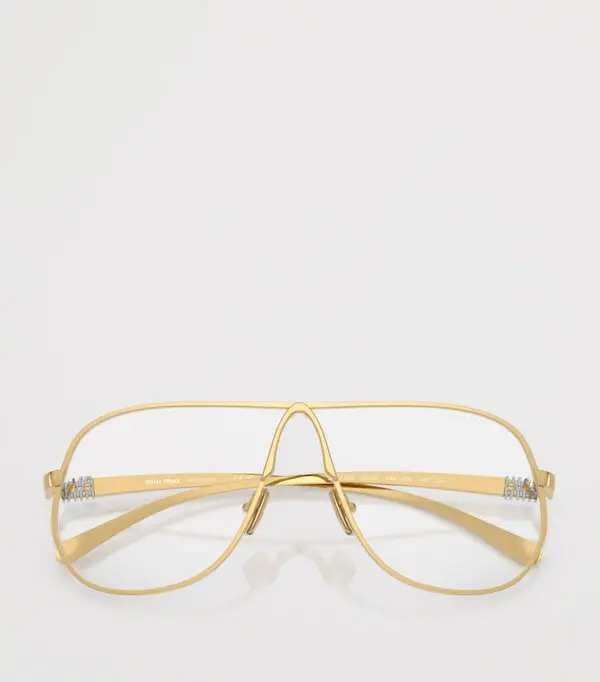 Miu Miu Metal Pilot Aviator Eyeglasses