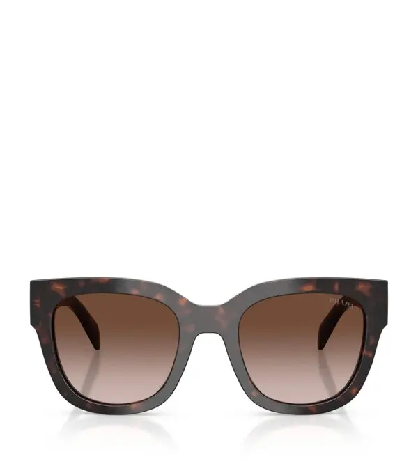 Prada Acetate Square Frame Sunglasses - Brown