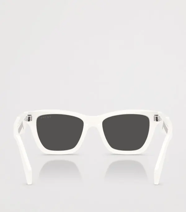 Prada Acetate Square Frame Sunglasses - White