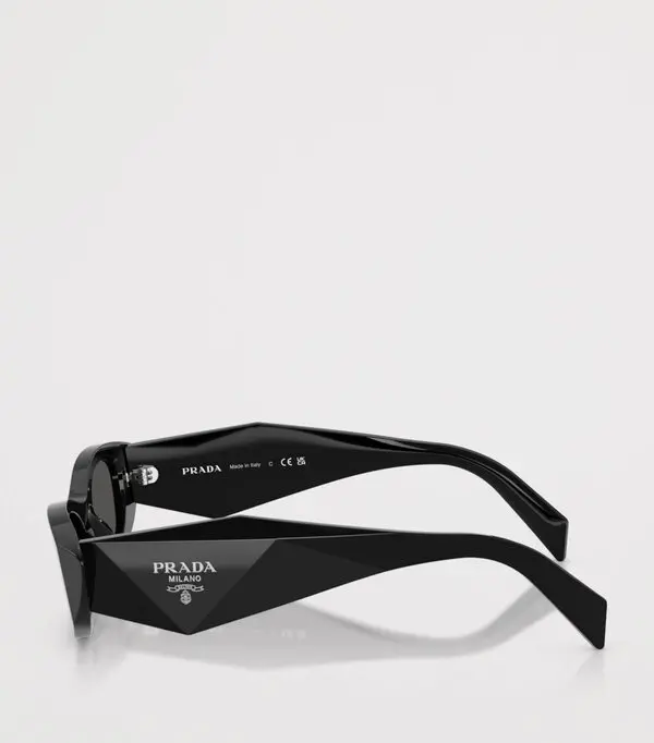 Prada Acetate Oval Sunglasses - Black