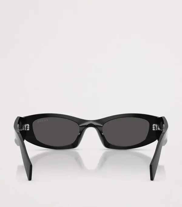 Prada Acetate Oval Sunglasses - Black