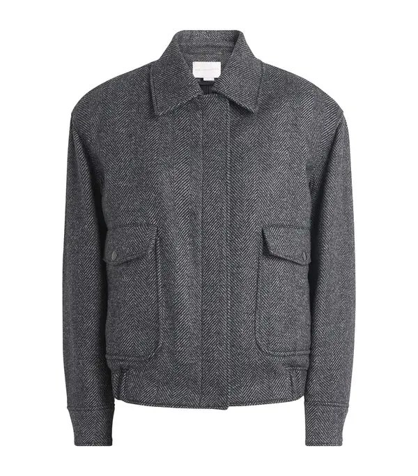 Stella McCartney Wool Herringbone Field Jacket - Grey