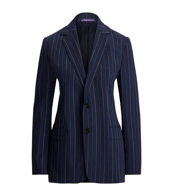 Ralph Lauren Wool Pinstripe Marcy Blazer - Navy