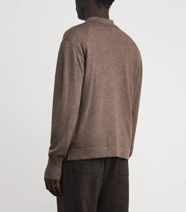 Officine Générale Wool Quarter-zip Polo Sweater