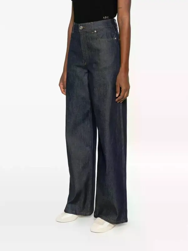 A.p.c. Wide-leg Jeans With Logo Embroidery