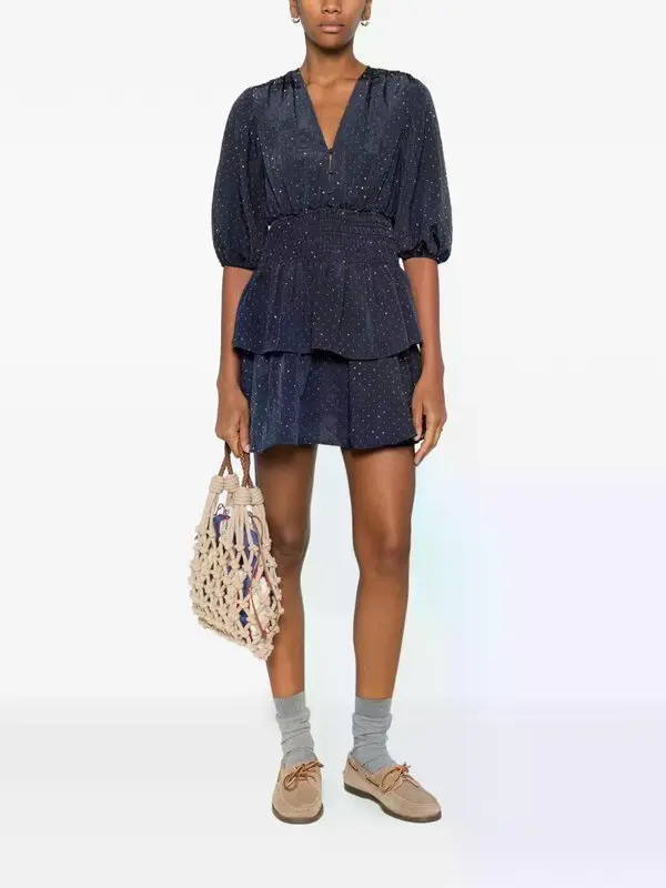 Maje V-neck Crystal-embellished Mini Dress