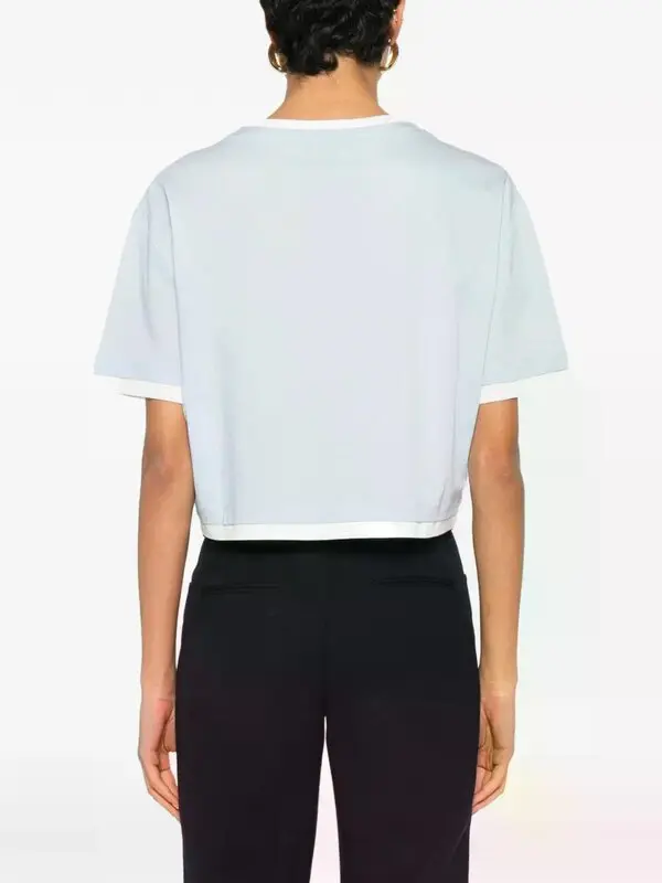 Maje Cropped T-shirt With Embroidered Logo