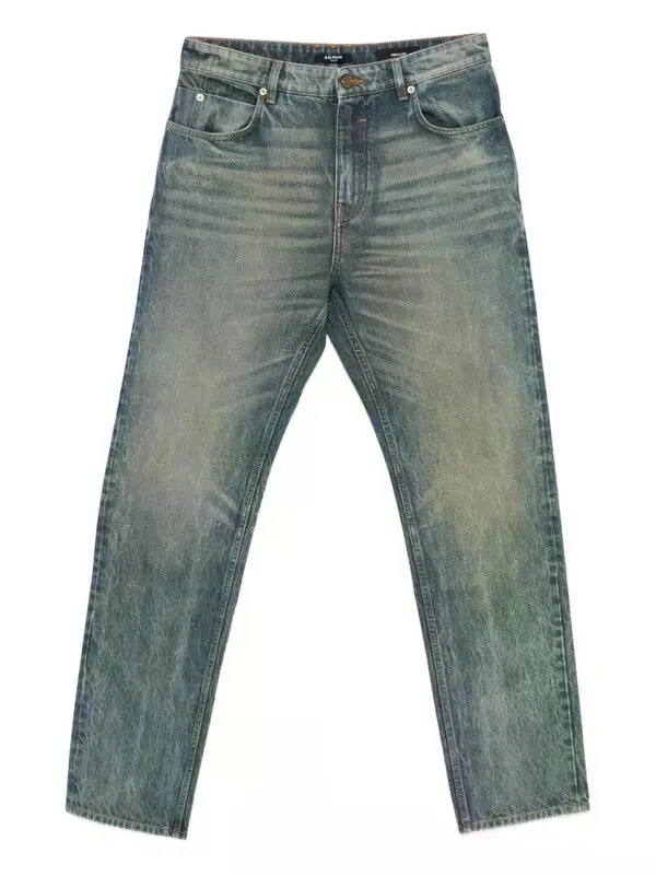 Balmain Logo Patch Jeans