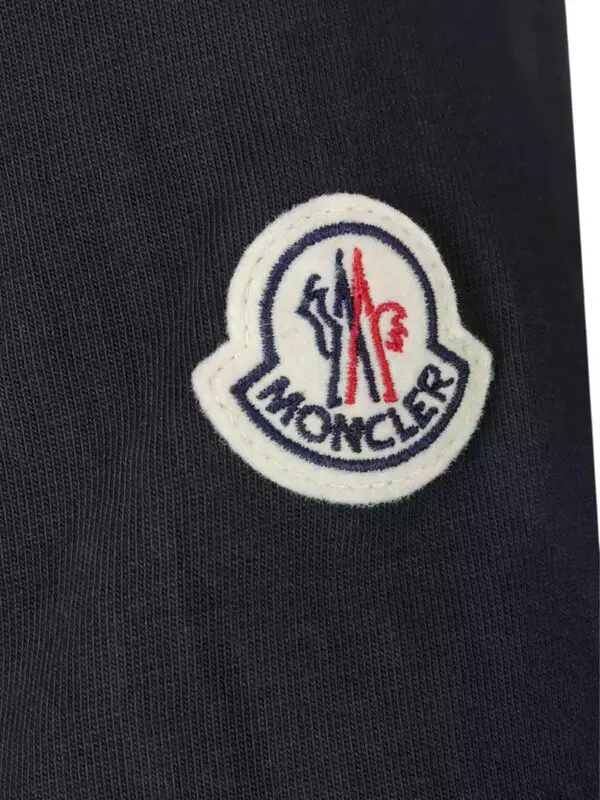 Moncler Embroidered Ribbed T-shirt - Blue