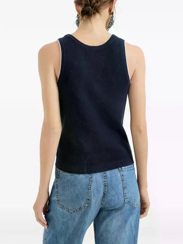 Brunello Cucinelli Ribbed Knit Sleeveless Top