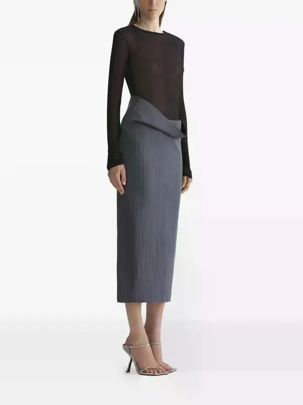 MUGLER Long-sleeved Sheer Top