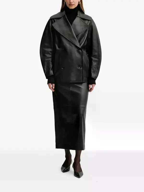 Liviana Conti Double-breasted Leather Coat