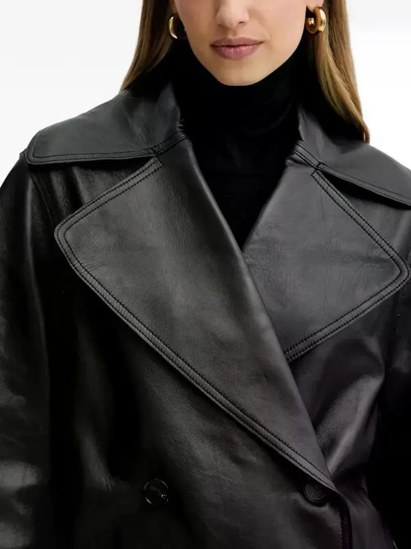 Liviana Conti Double-breasted Leather Coat