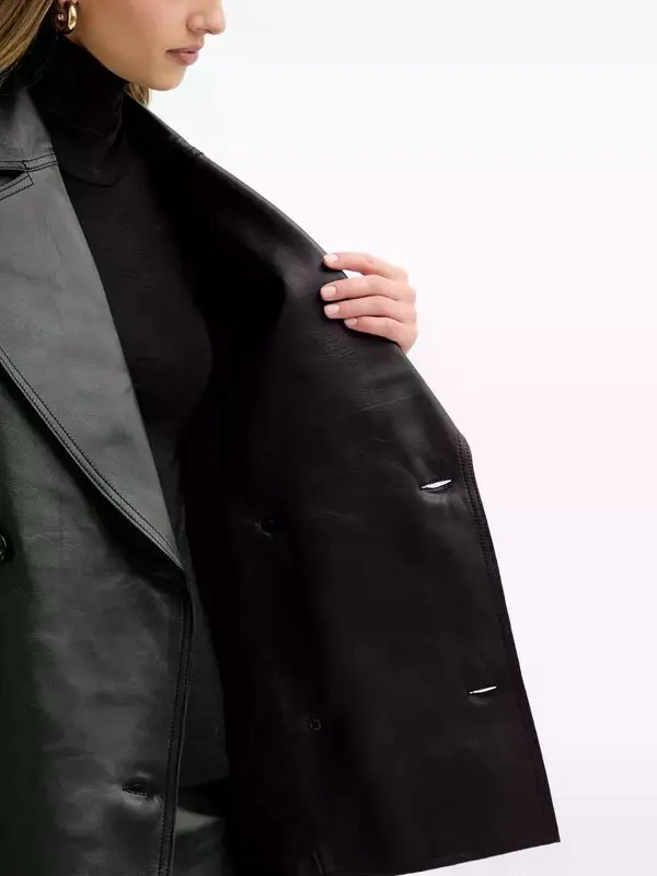 Liviana Conti Double-breasted Leather Coat