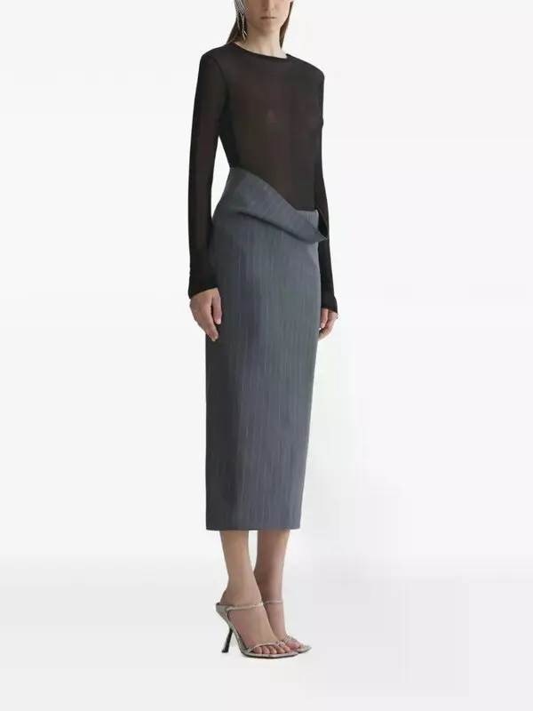 MUGLER Pinstripe Split Skirt