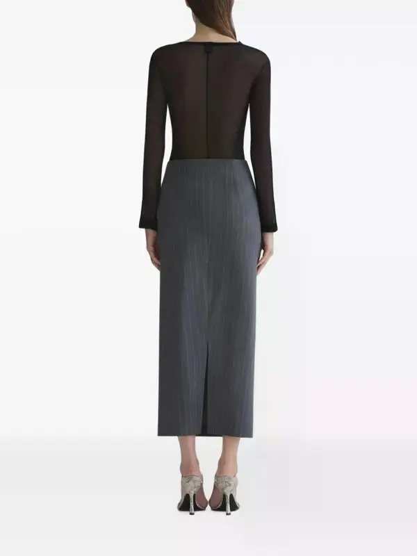 MUGLER Pinstripe Split Skirt