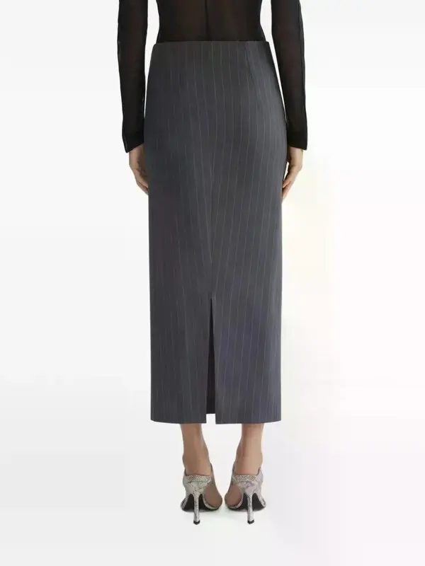MUGLER Pinstripe Split Skirt