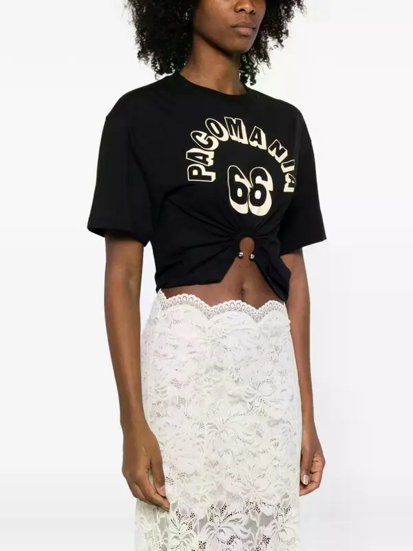 Rabanne Ring Detail Graphic T-shirt - Black