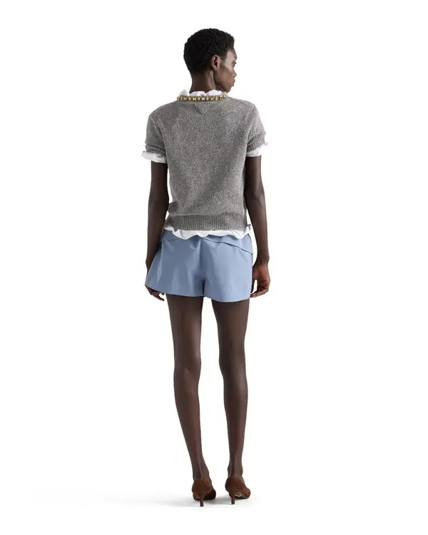 Prada Wool And Cashmere Crew-neck Sweater With Jewel Embellishment