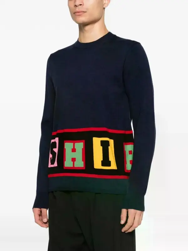 Comme Des Garçons Crew Neck Sweater With Appliqué Detailing