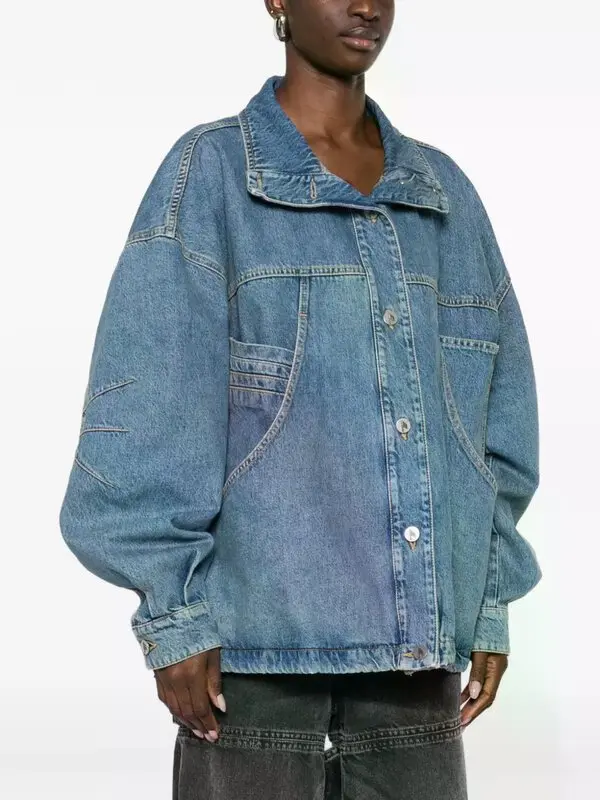 Attico Button-fastening Pocketed Denim Jacket