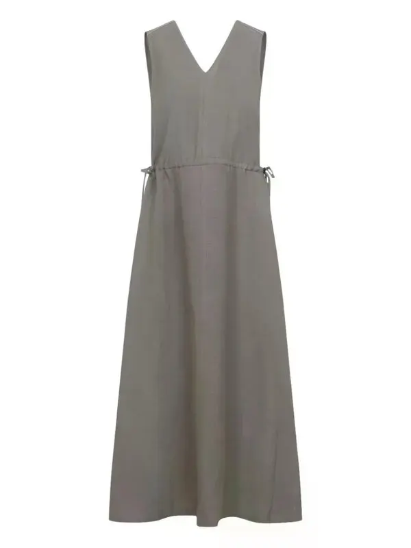 Peserico V-neck Midi Dress - Grey