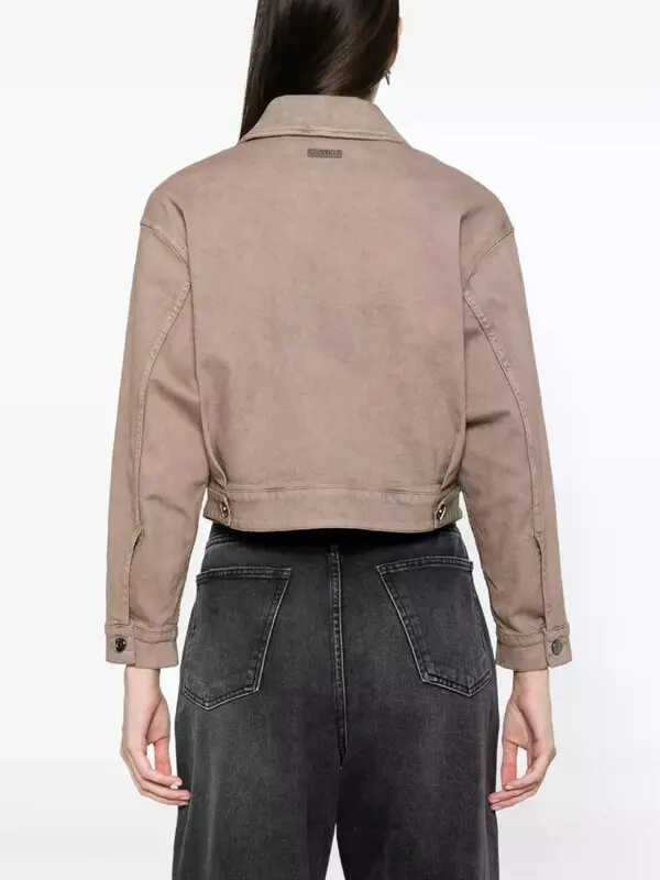 Peserico Cropped Denim Jacket With Zip-up Fastening